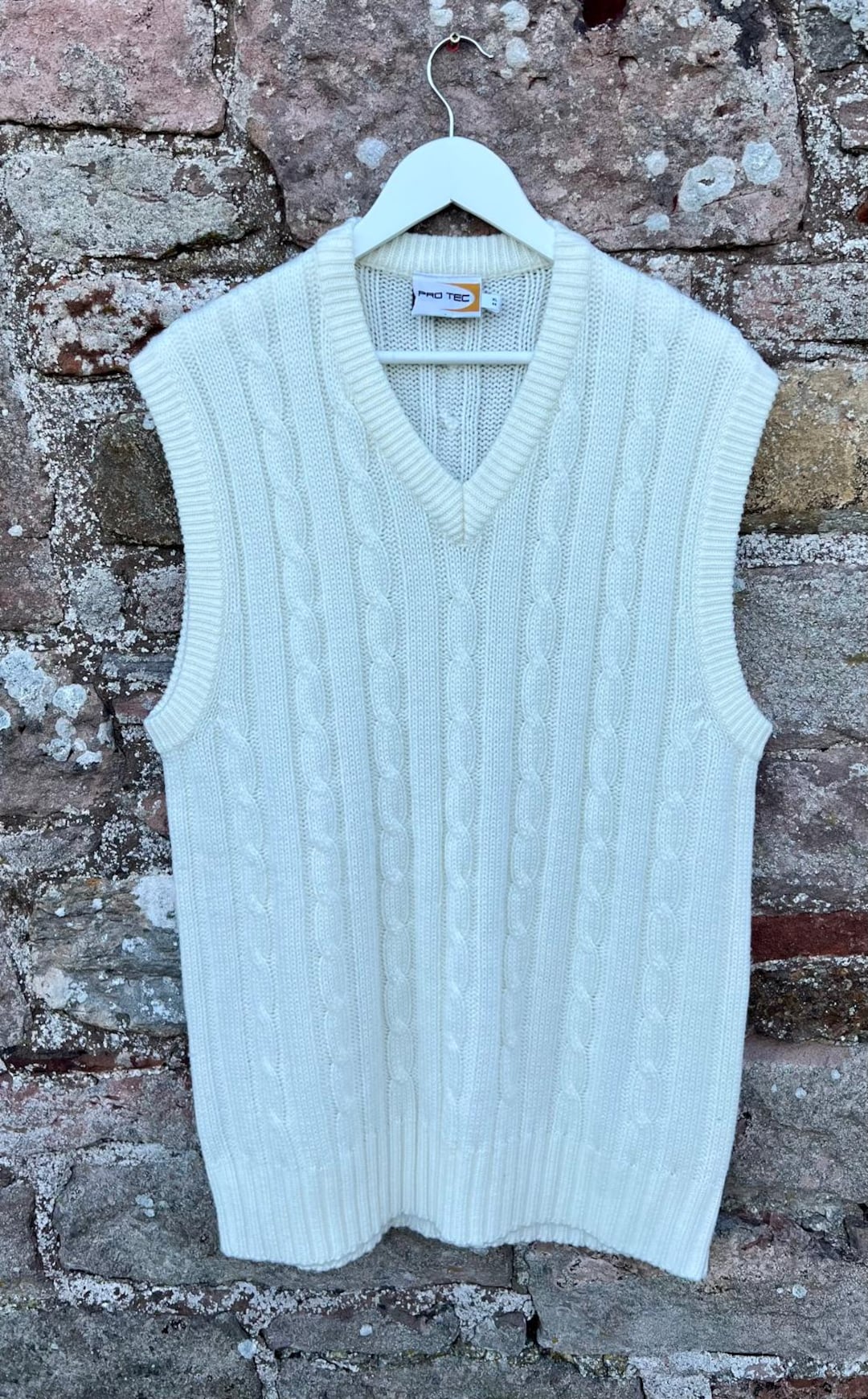Classic Retro Quintessentially English Cable Knit Style Cricket Tank ...