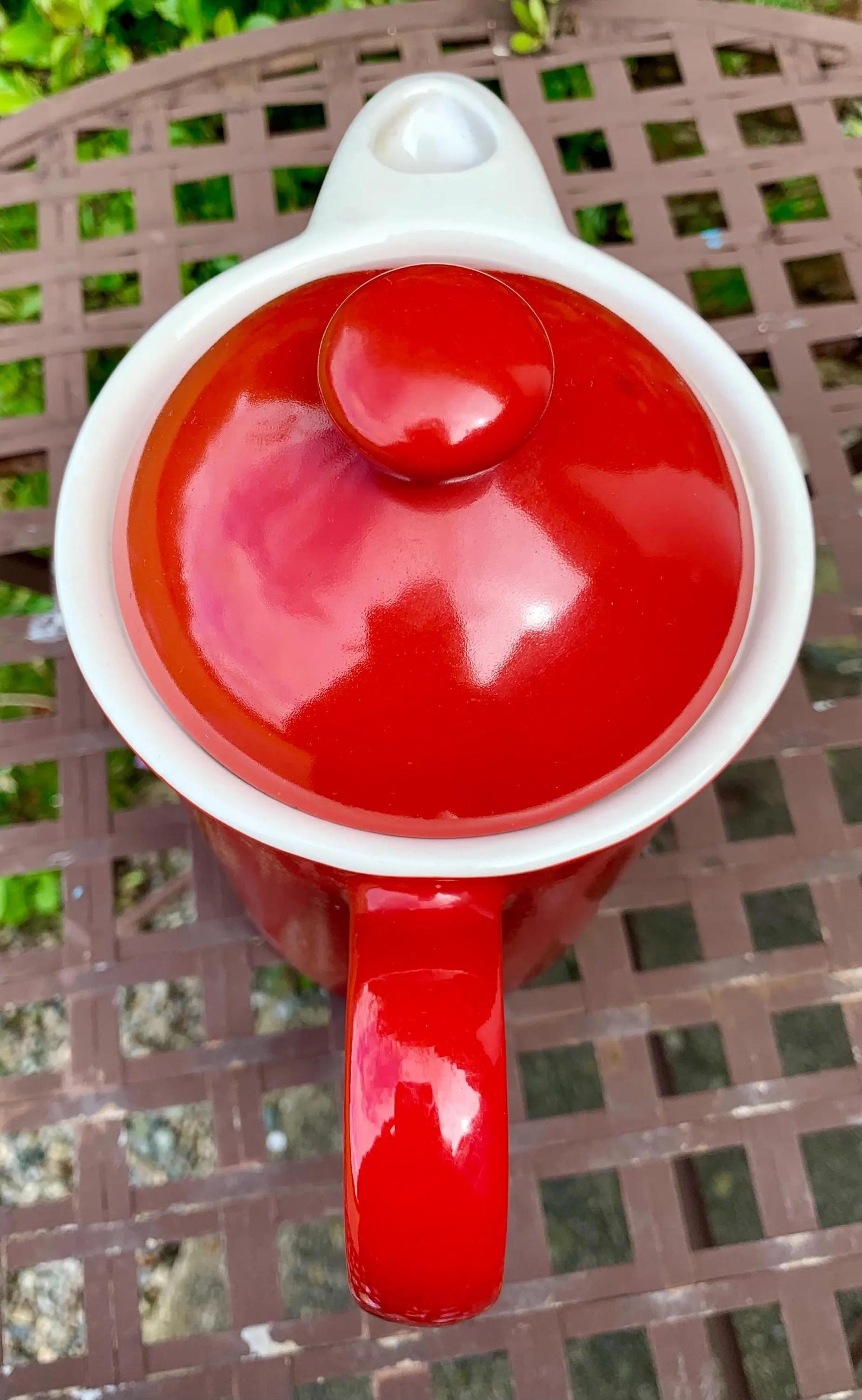 RETRO Nescafe COFFEE POT - Vintage or Retro Red Nescafe Ceramic Coffee ...