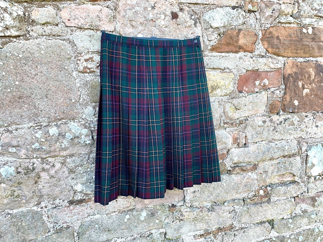 SCOTTISH TARTAN SKIRT Traditional Classic Vintage Ladies Pleated ...