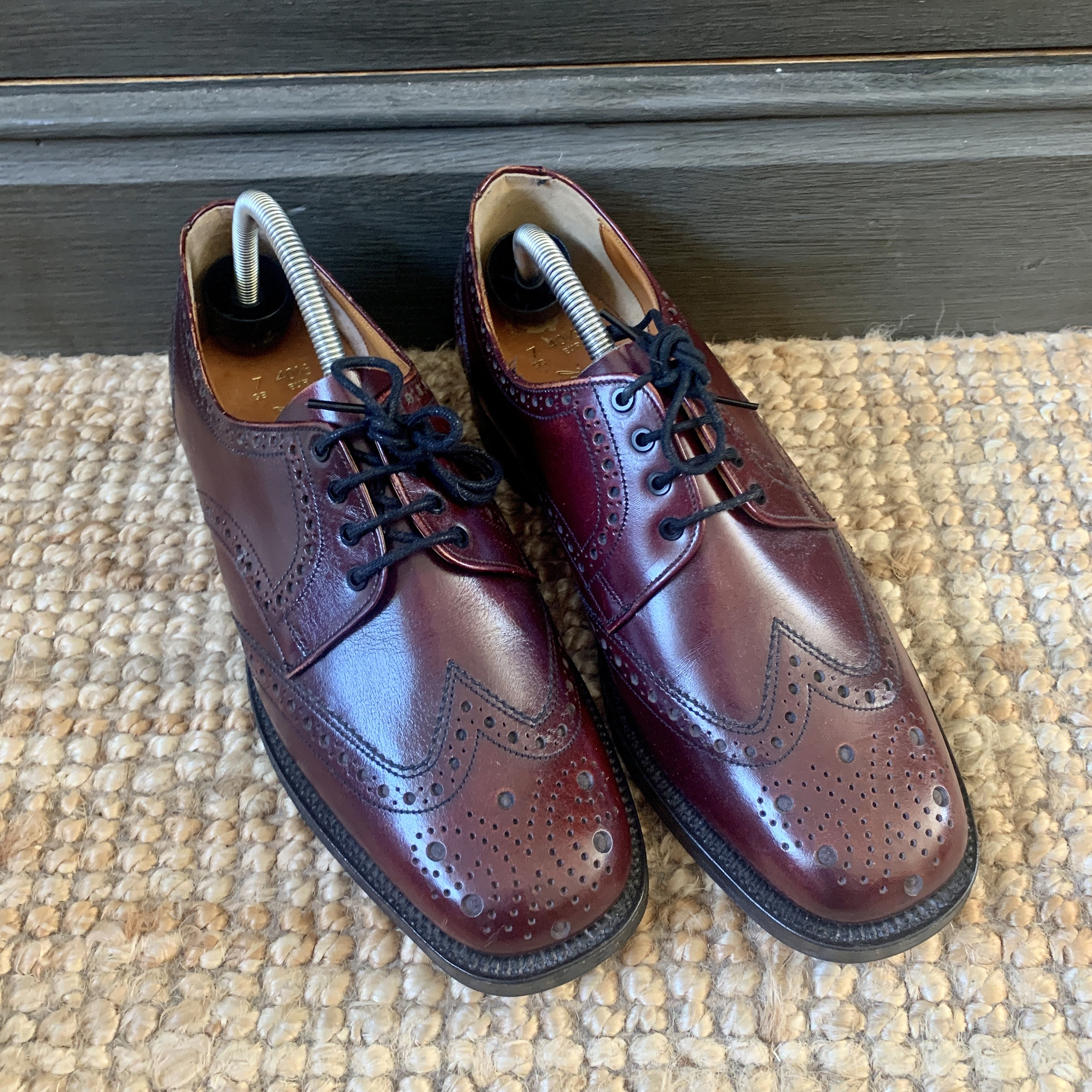 Classic English Wingtip Brogues by St Michael. Brown Burgundy or ...
