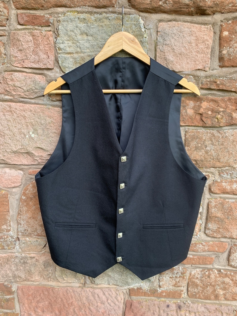 SCOTTISH WAISTCOAT Classic Scottish Black Dress Waistcoat or Vest, With ...