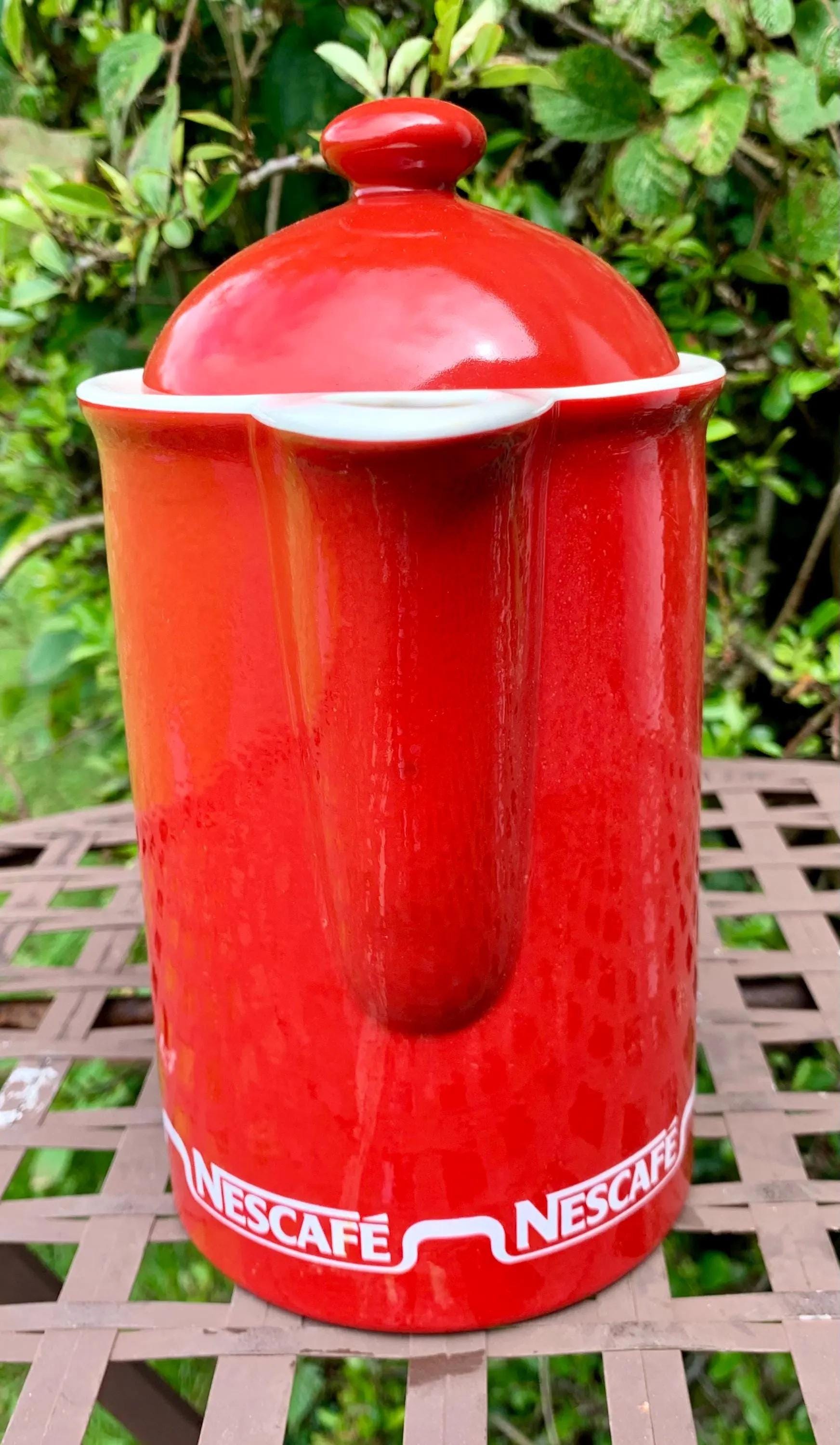 RETRO Nescafe COFFEE POT - Vintage or Retro Red Nescafe Ceramic Coffee ...