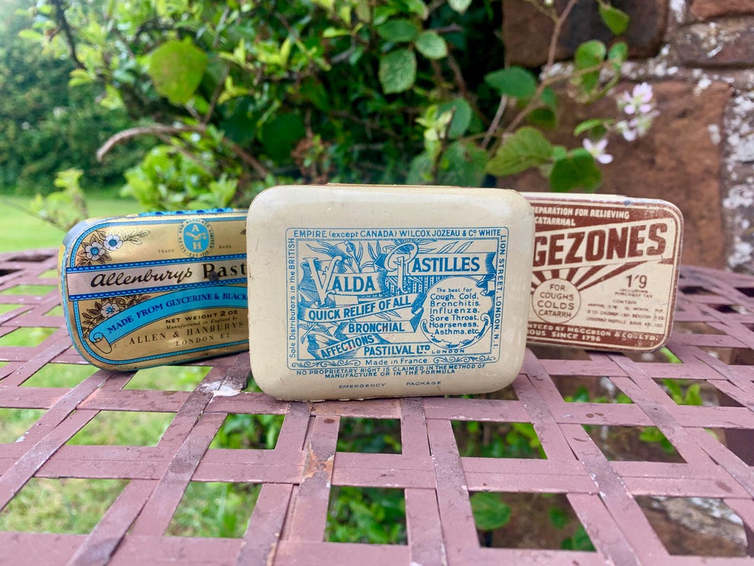 Rare Vintage Collectible Trio of Vintage Pastille Tins Including Valda ...