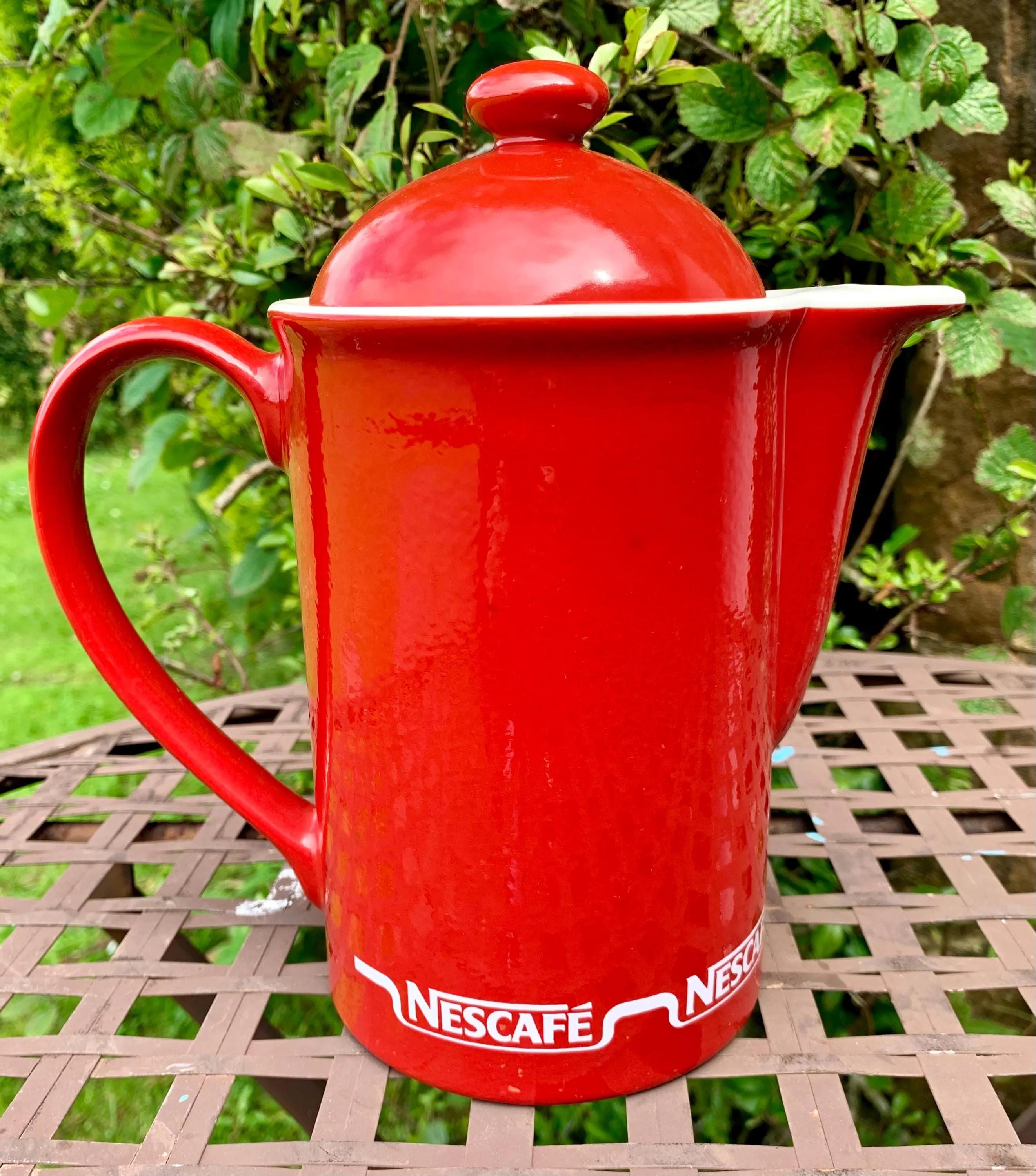 RETRO Nescafe COFFEE POT - Vintage or Retro Red Nescafe Ceramic Coffee ...