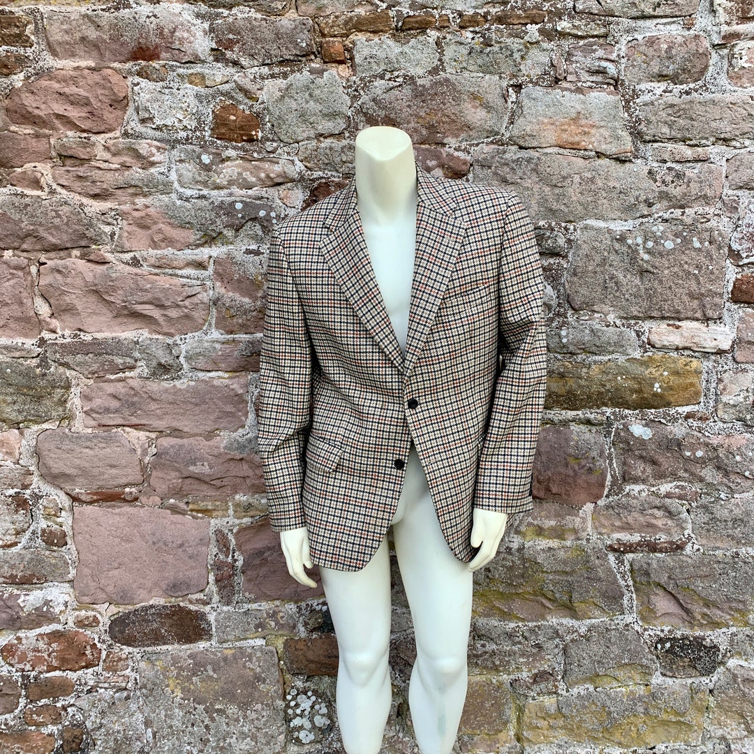 DAKS of LONDON JACKET / Check Tweed Hacking or Sports Jacket / Vintage ...
