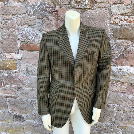 Classic Vintage 3 button "Old School" check Hacking J… - Gem