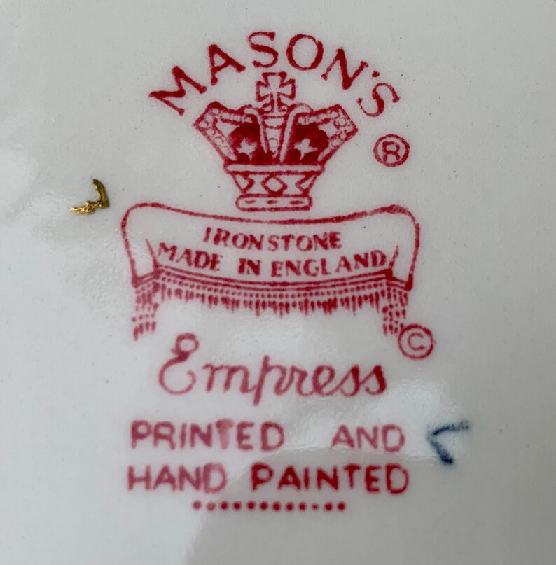 MASON'S IRONSTONE EMPRESS Printed and Hand Painted Trinket Dish With ...