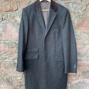 SINGLE BREASTED OVERCOAT Classic Vintage Sartorial Quality Wool Tweed ...