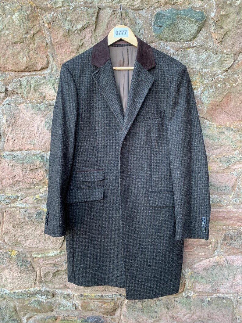 SINGLE BREASTED OVERCOAT - Classic Vintage Sartorial Quality Wool Tweed ...