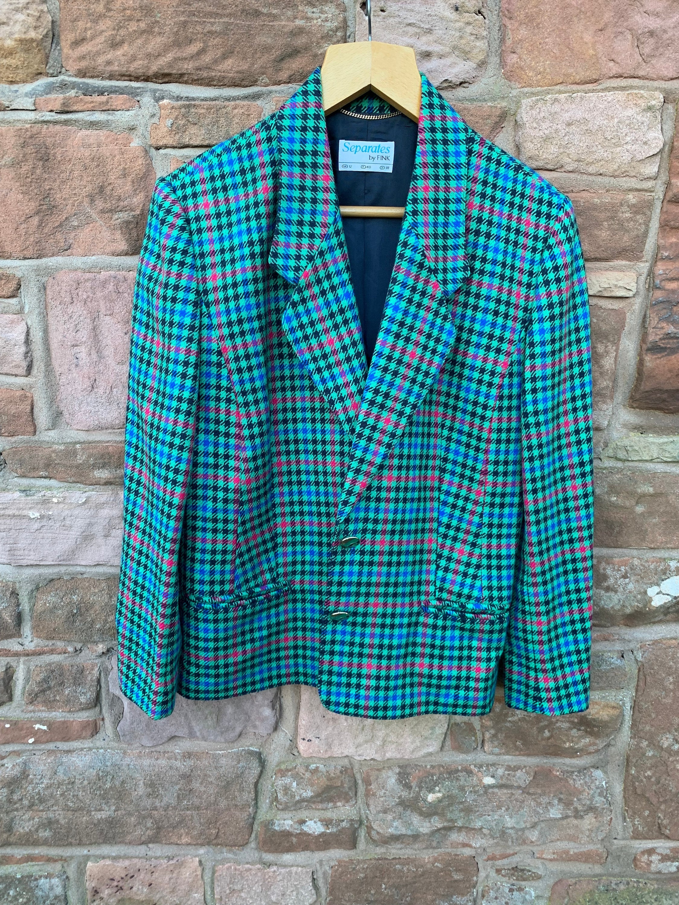 LADIES CHECK BLAZER Stylish Vintage 2 Button Ladies Green - Etsy