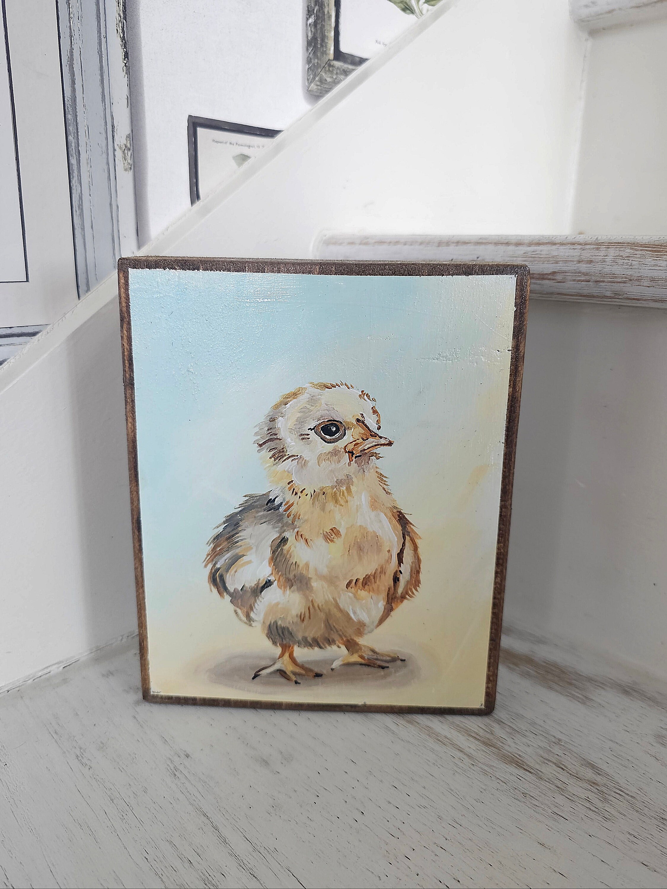 Spring Chick II Handpainted Wood Block - Etsy