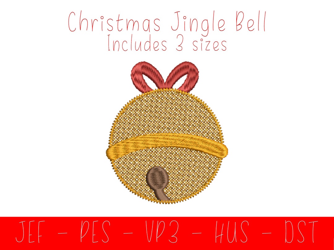 Jingle Bell Machine Embroidery File, Christmas Embroidery File ...