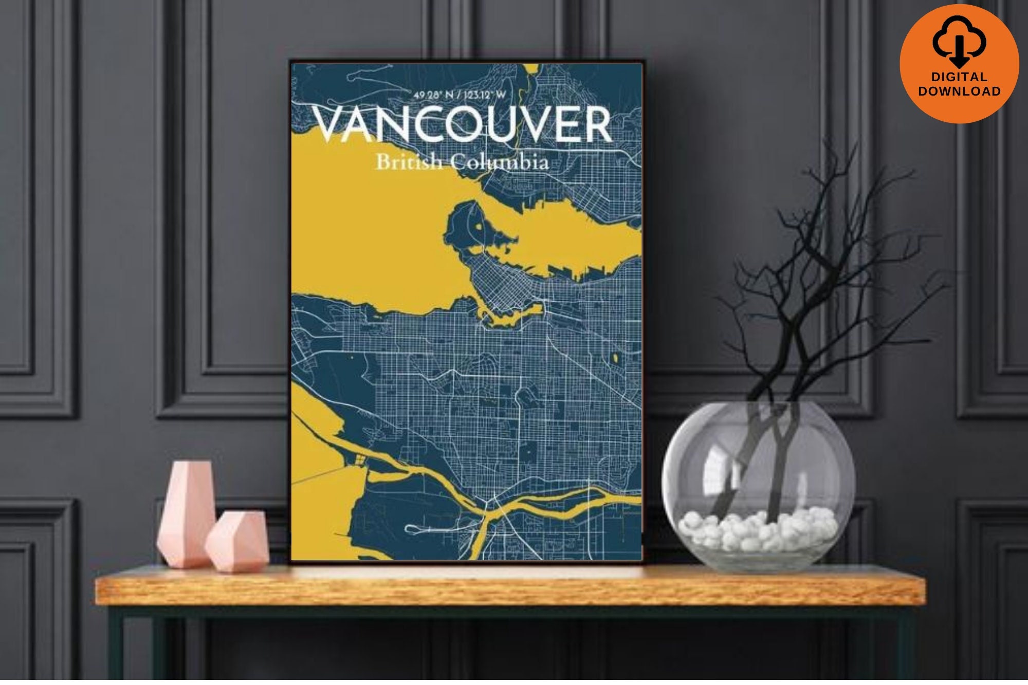 Digital City Map, Digital Custom Map, Personalized Map, Custom City Map ...