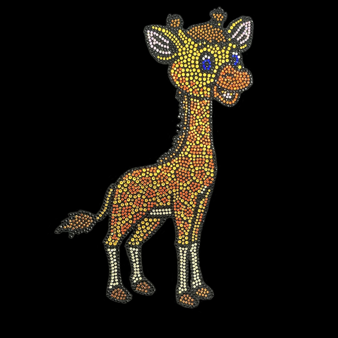 Giraffe Rhinestone Iron On: Heat Transfer Appliqué - Etsy