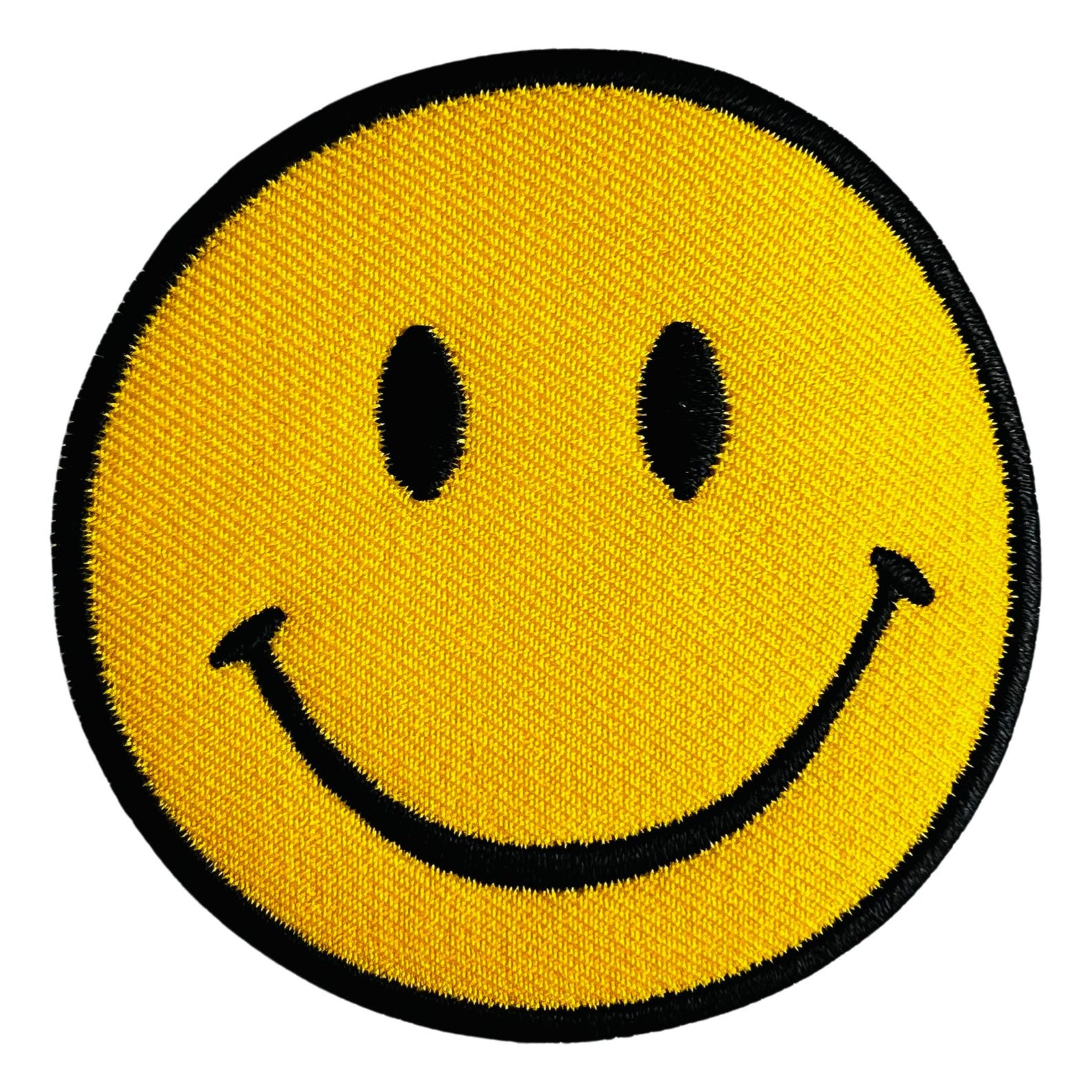 Happy Emoji İron on Embroidery Patch Design for Clothes by Rhinify ...