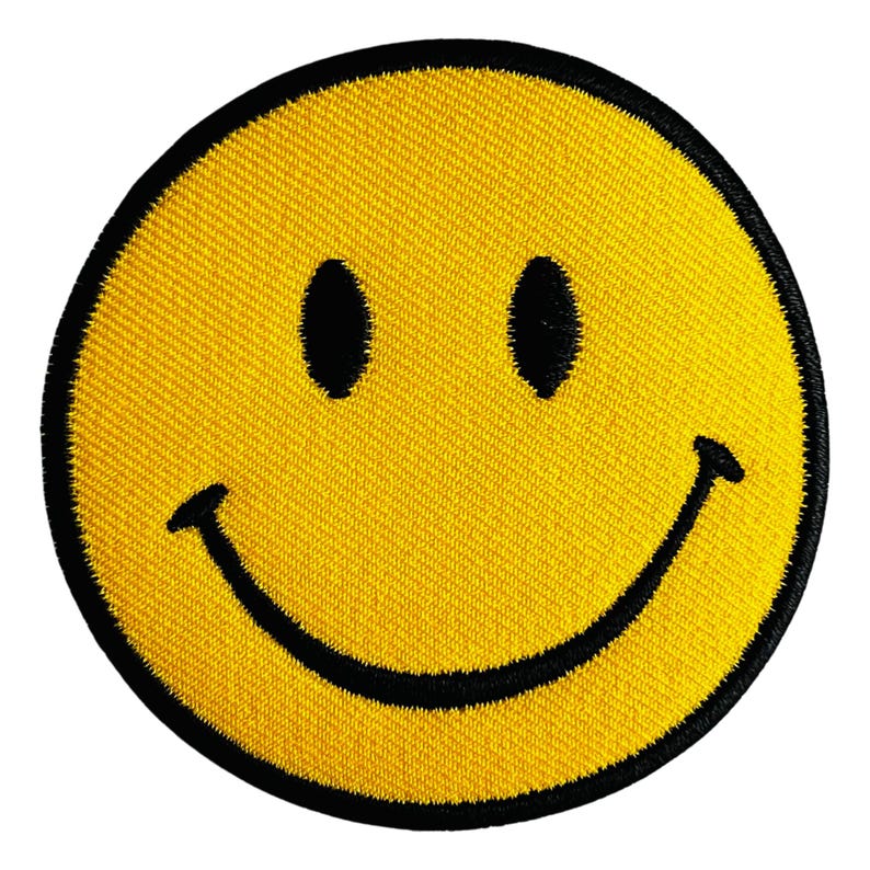Happy Emoji İron on Embroidery Patch Design for Clothes by Rhinify ...