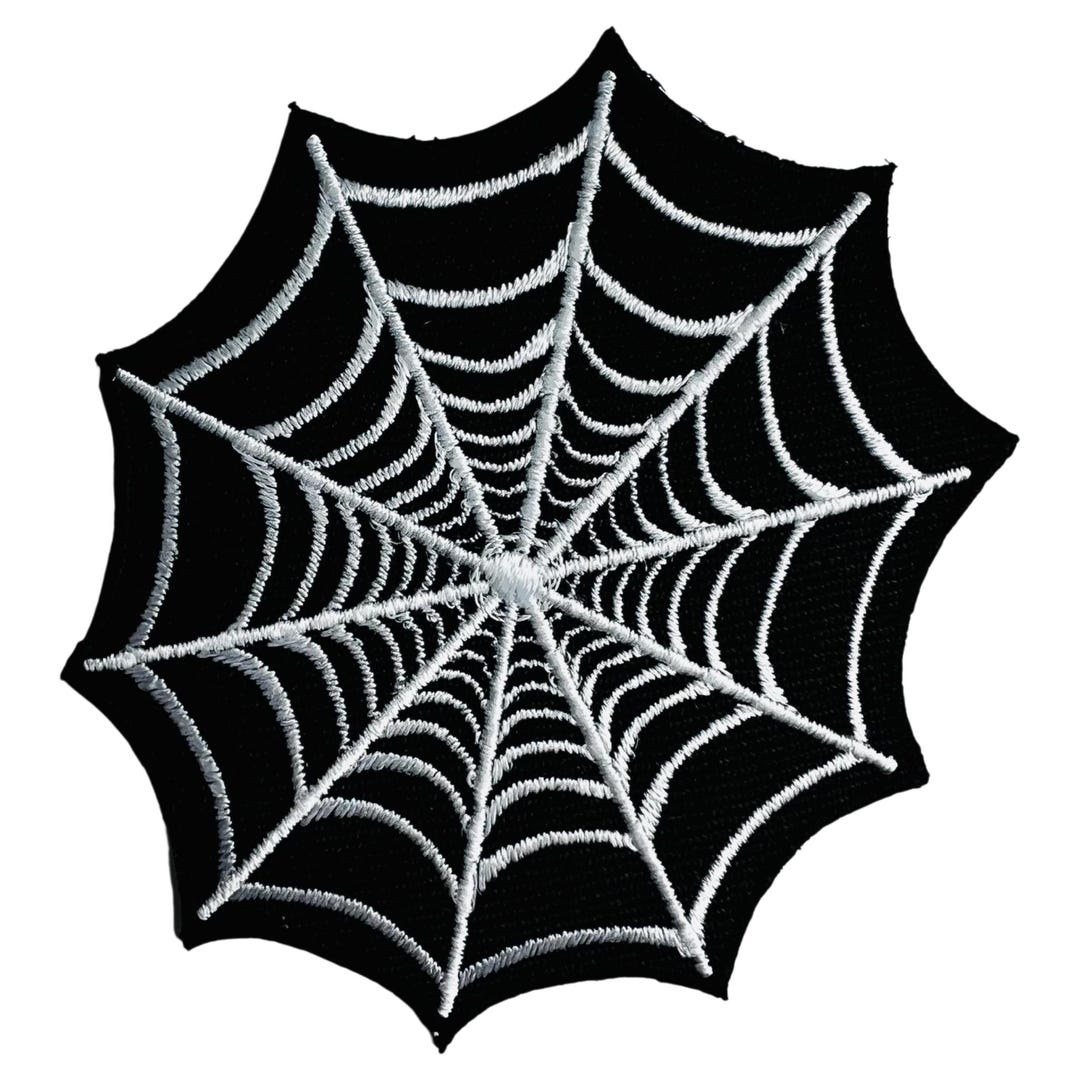 Black Cobweb Embroidery Patch: Spider Web Iron-on Applique - Etsy