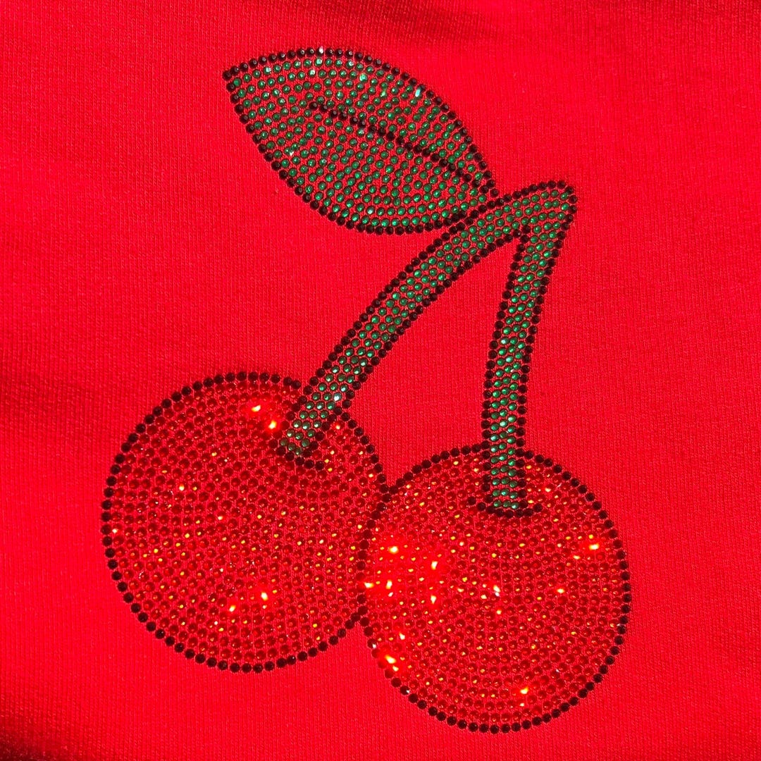 Cherries Rhinestone Iron on Heat Transfer Design by Rhinify, Iron on ...