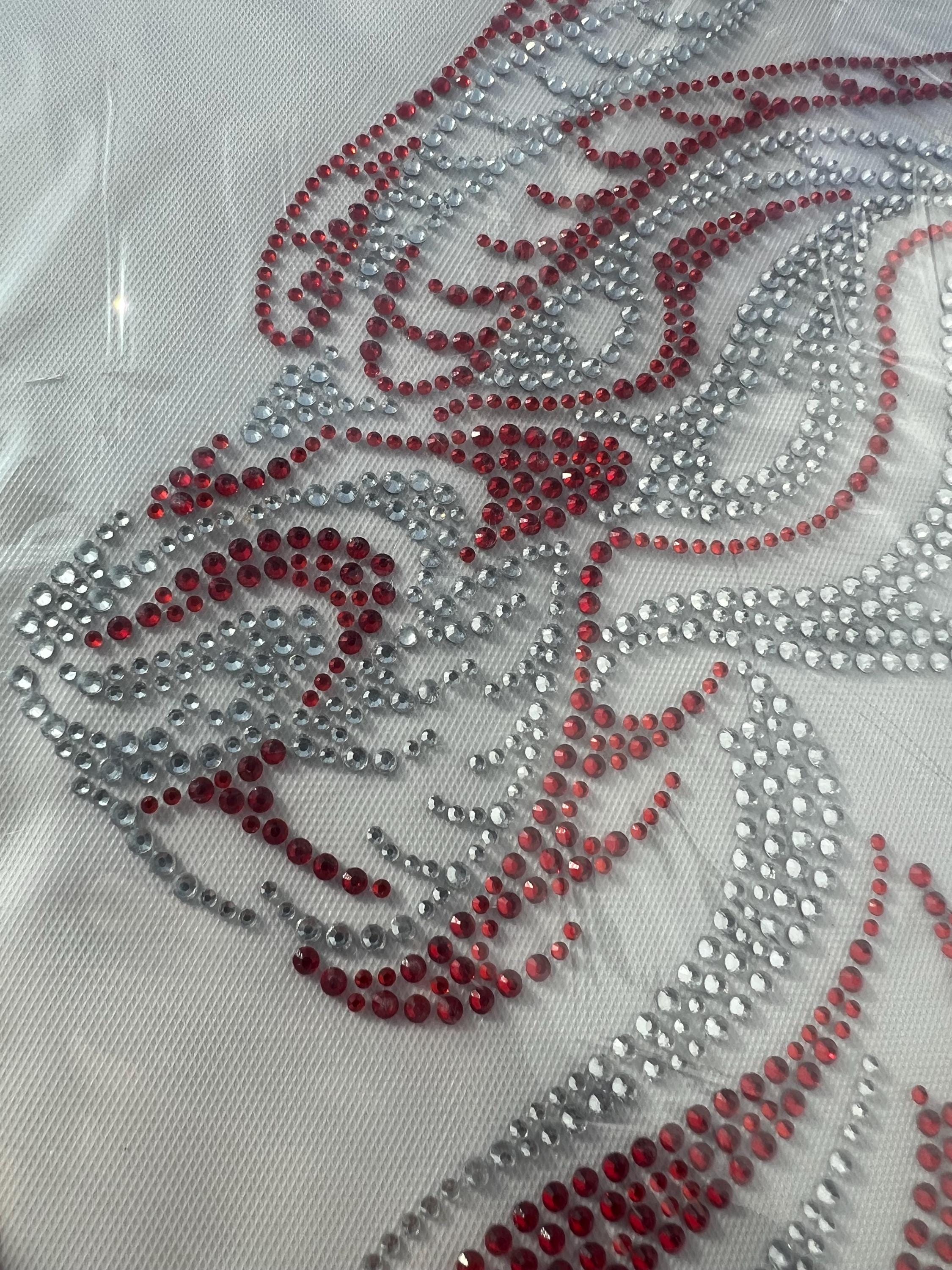 Red White Rhinestone Dragon Head: Iron-on Heat Transfer Appliqué - Etsy