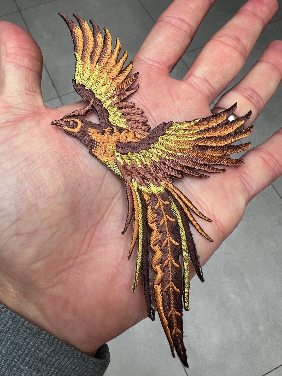Phoenix Gold and Brown Bird İron on Embroidery Patch Design for Clothes ...