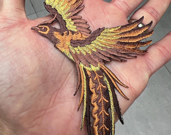Phoenix Gold and Brown Bird İron on Embroidery Patch Design for Clothes ...