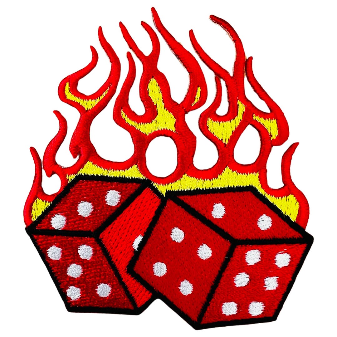 Dice on Fire İron on Embroidery Patch Design for Clothes by Rhinify ...