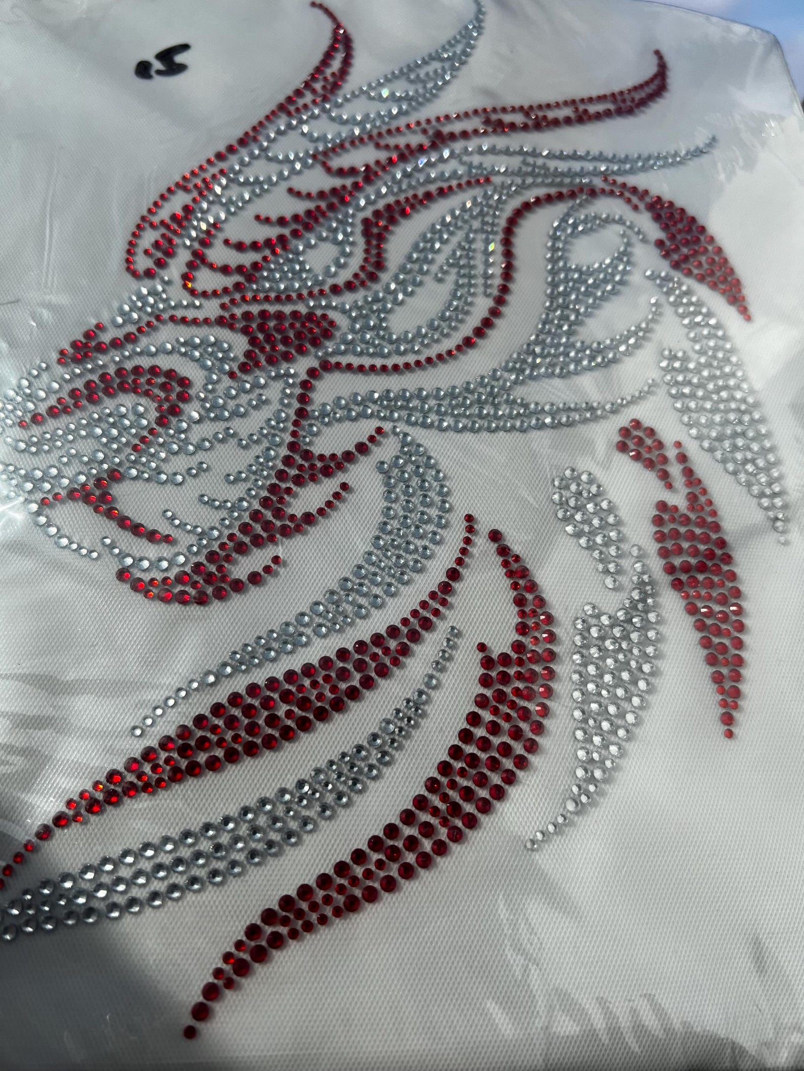 Red White Rhinestone Dragon Head: Iron-on Heat Transfer Appliqué - Etsy