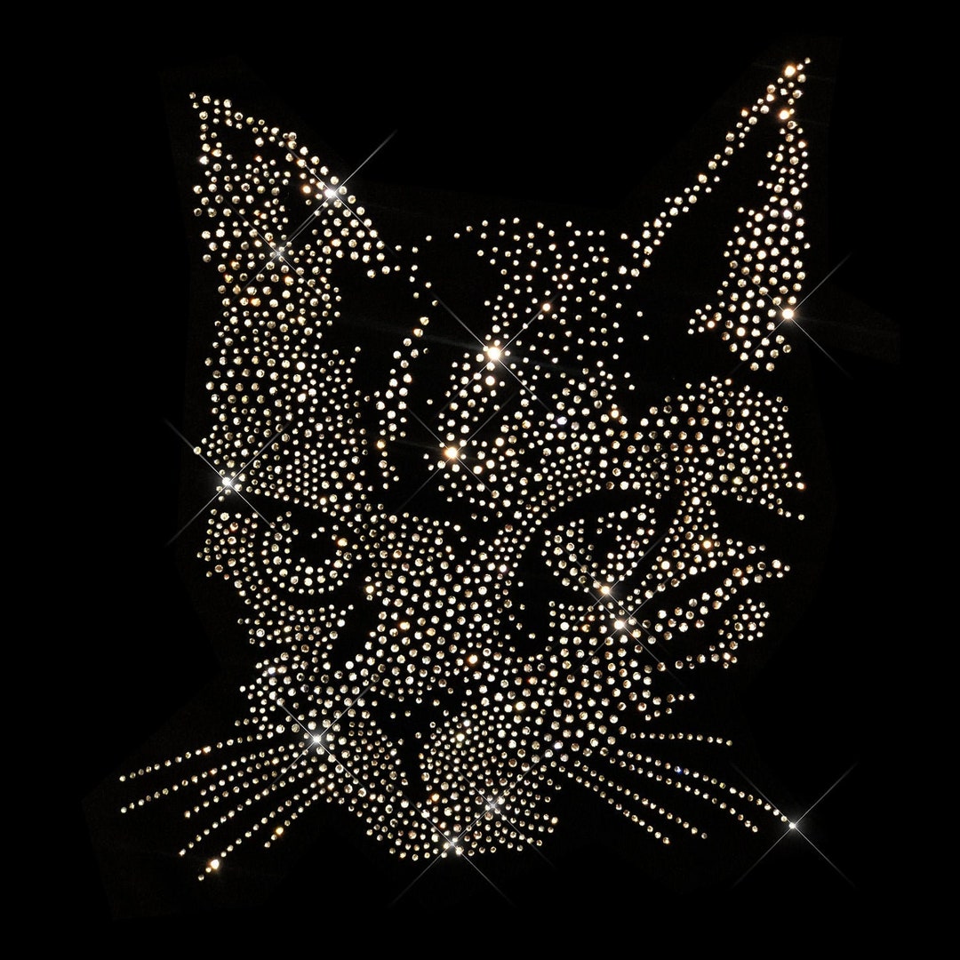 Crystal Cat Rhinestone Iron-on Transfer: Bling Applique - Etsy