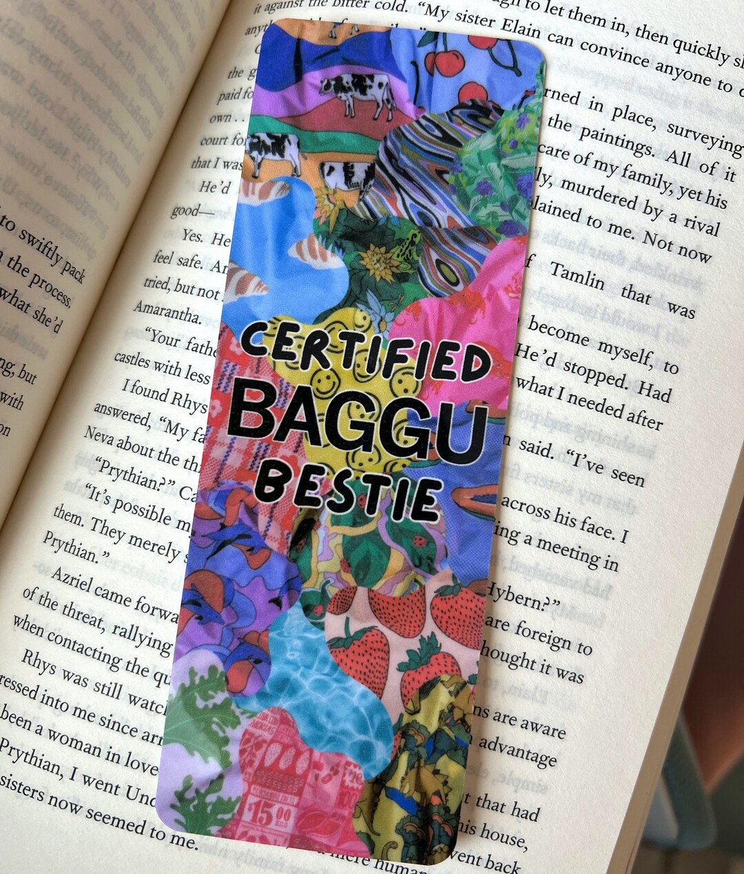 BAGGU Bookmark, Bestie, Laminated Bookmark, Colorful Bookmark, Y2k ...