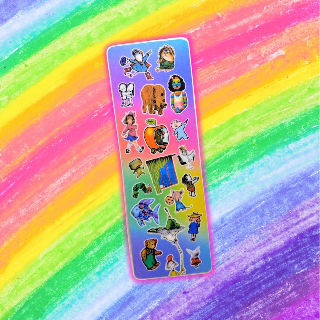 Childhood Books Bookmark, 90s Nostalgic, Goodnight Moon, Rainbow Fish ...