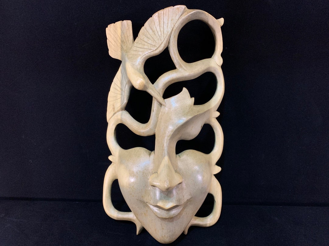 Wood Mask Wall Art Wall Hanging Wooden Abstract Mask Wooden - Etsy