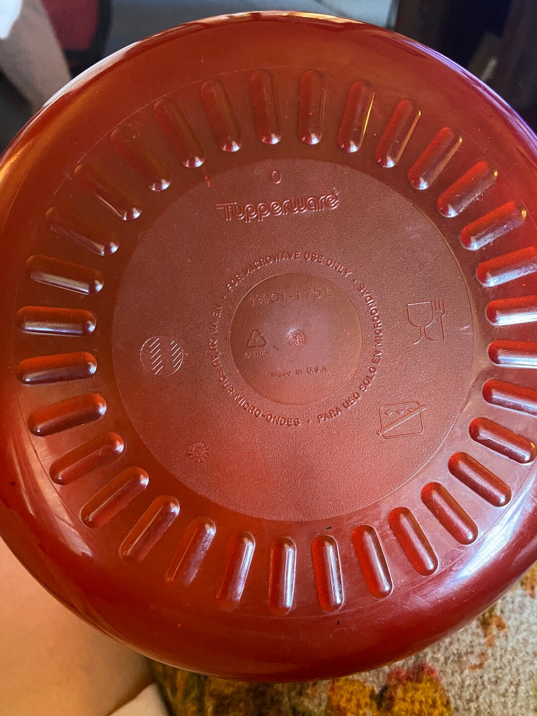 Tupperware Acrylic Stack Cooker 1-3/4 Quart Bowl Red Container 2210 ...