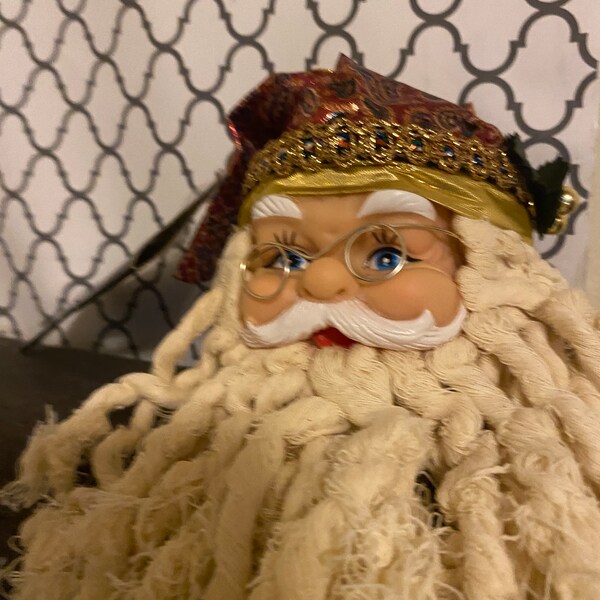 Santa Head Ornament - Etsy