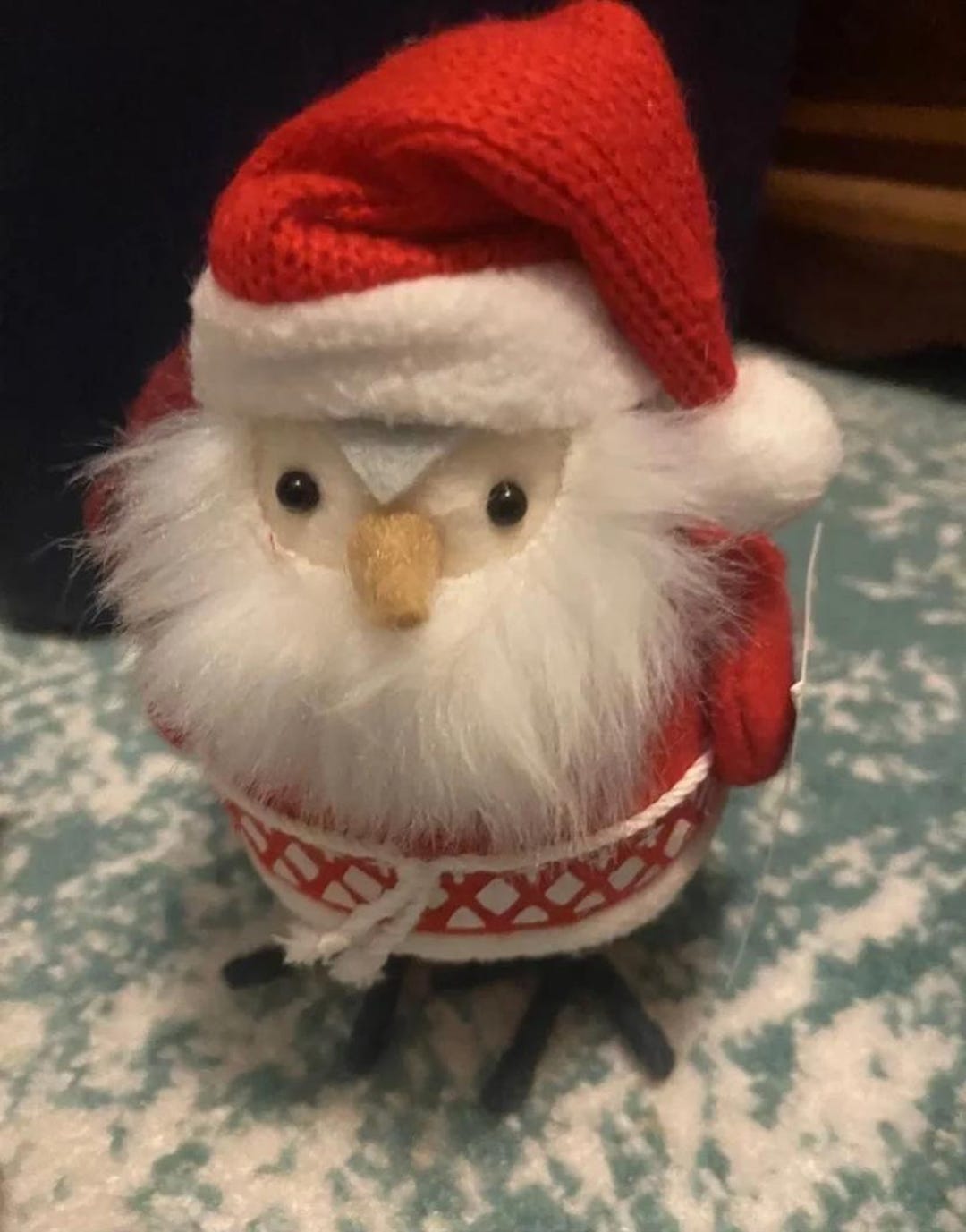 Christmas Santa Clause Figurine Christmas Fabric Bird Plush Figure - Etsy