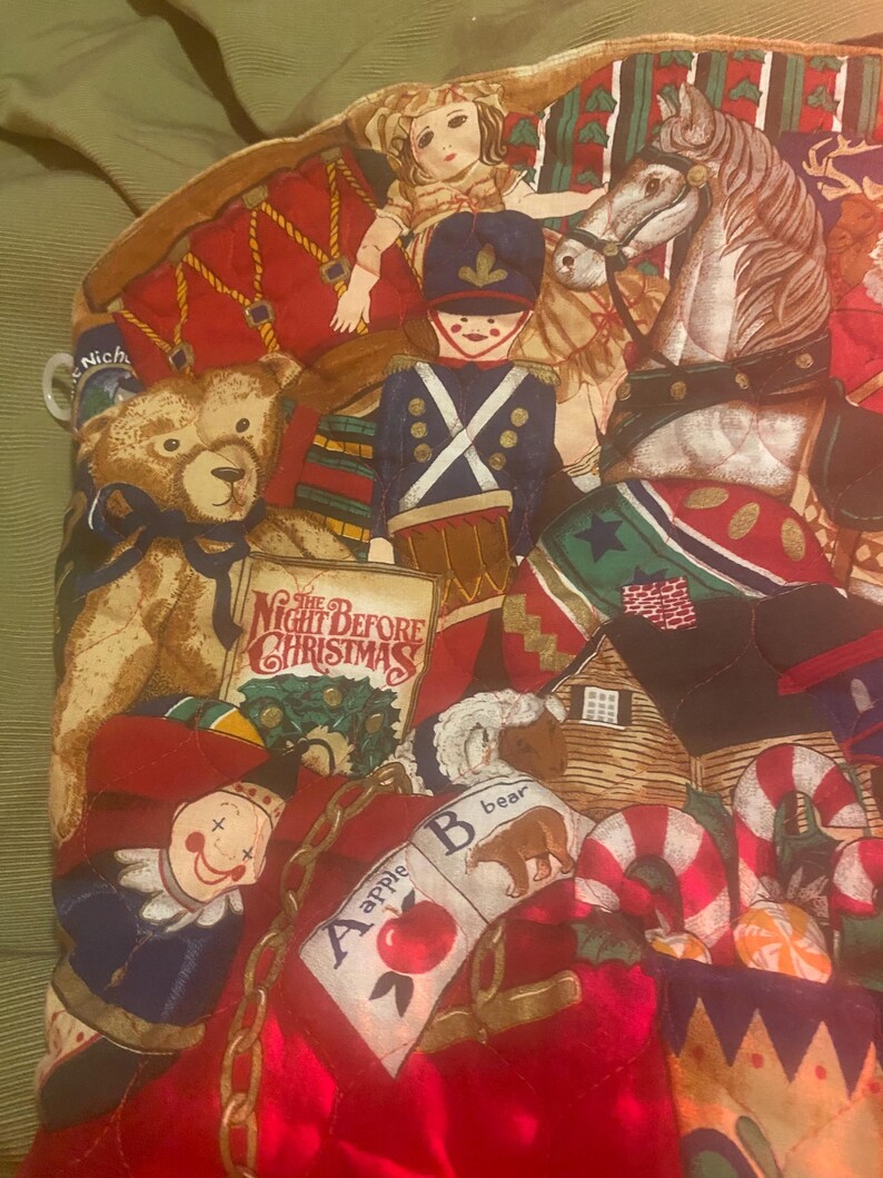 As is Cranston Pattern Quilted Jumbo Stocking TWAS THE NIGHT Before ...