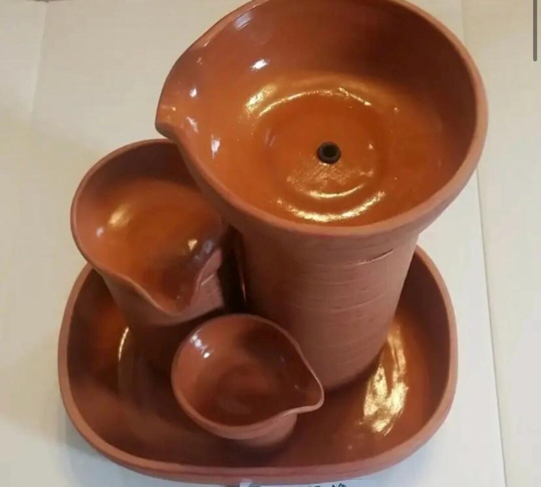 Terra Cotta Water Fountain Feature Accent Decoration Indoor Outdoor ...