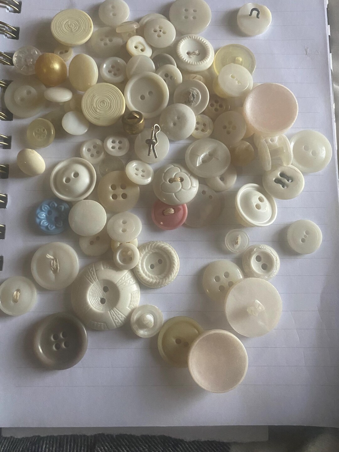 Button Lot Assortment 1 Whites off Whites Shiny Shine Mate Flat Buttons ...