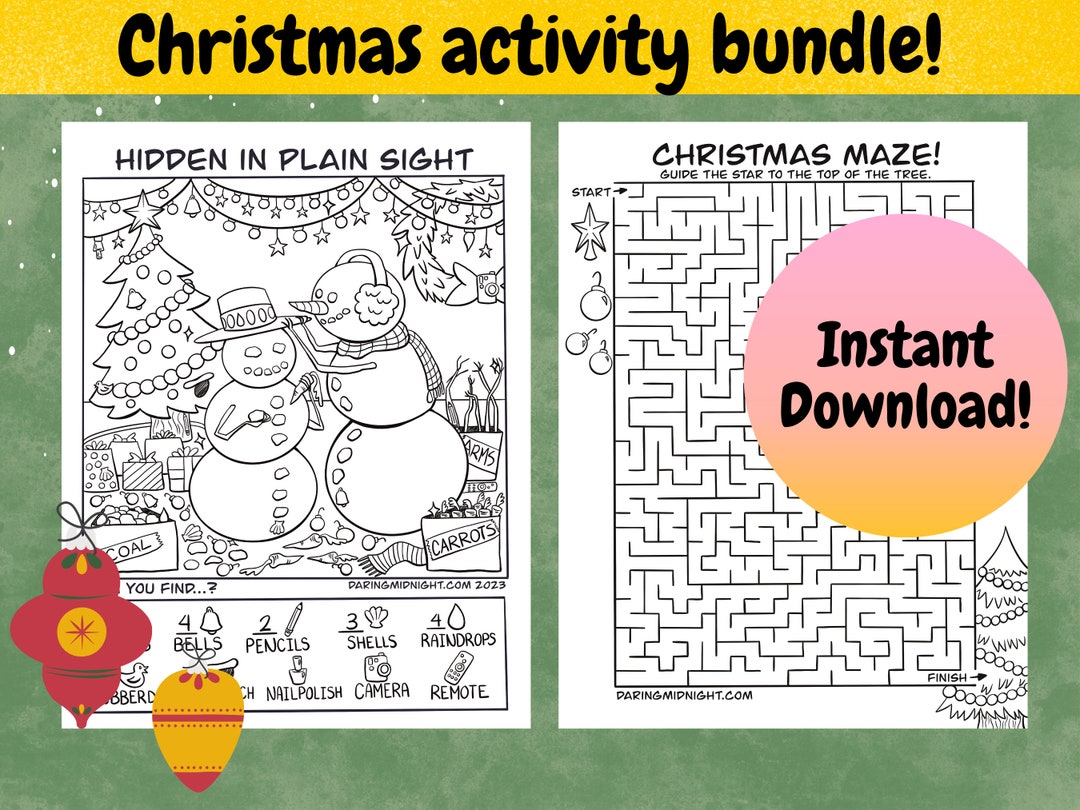 Christmas Activity Sheet Bundle - Etsy