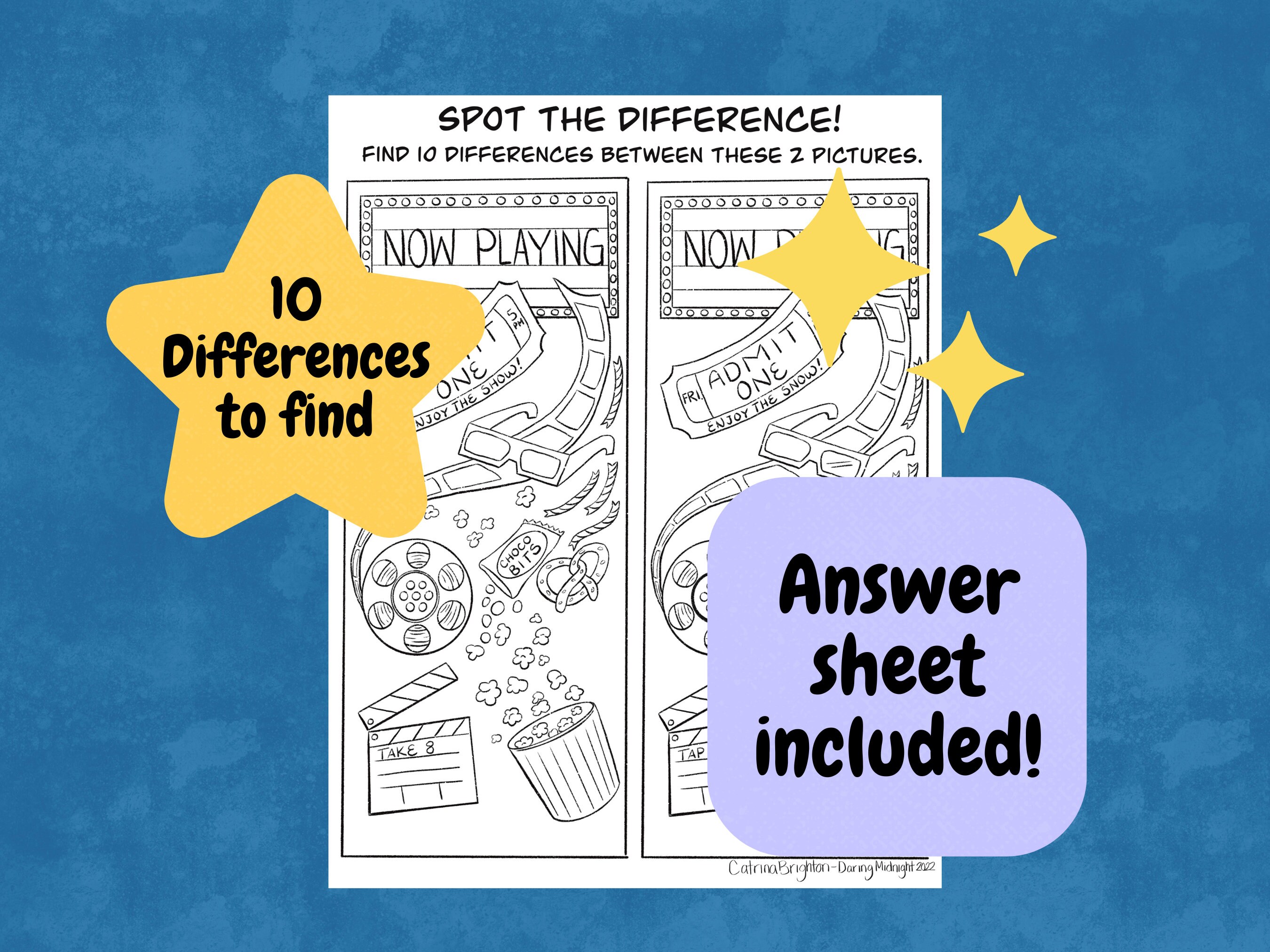 Spot the Difference Movies Time - Etsy