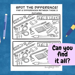 Spot the Difference School, Back to School, Printable Games ...