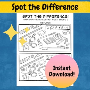 Spot the Difference School, Back to School, Printable Games ...