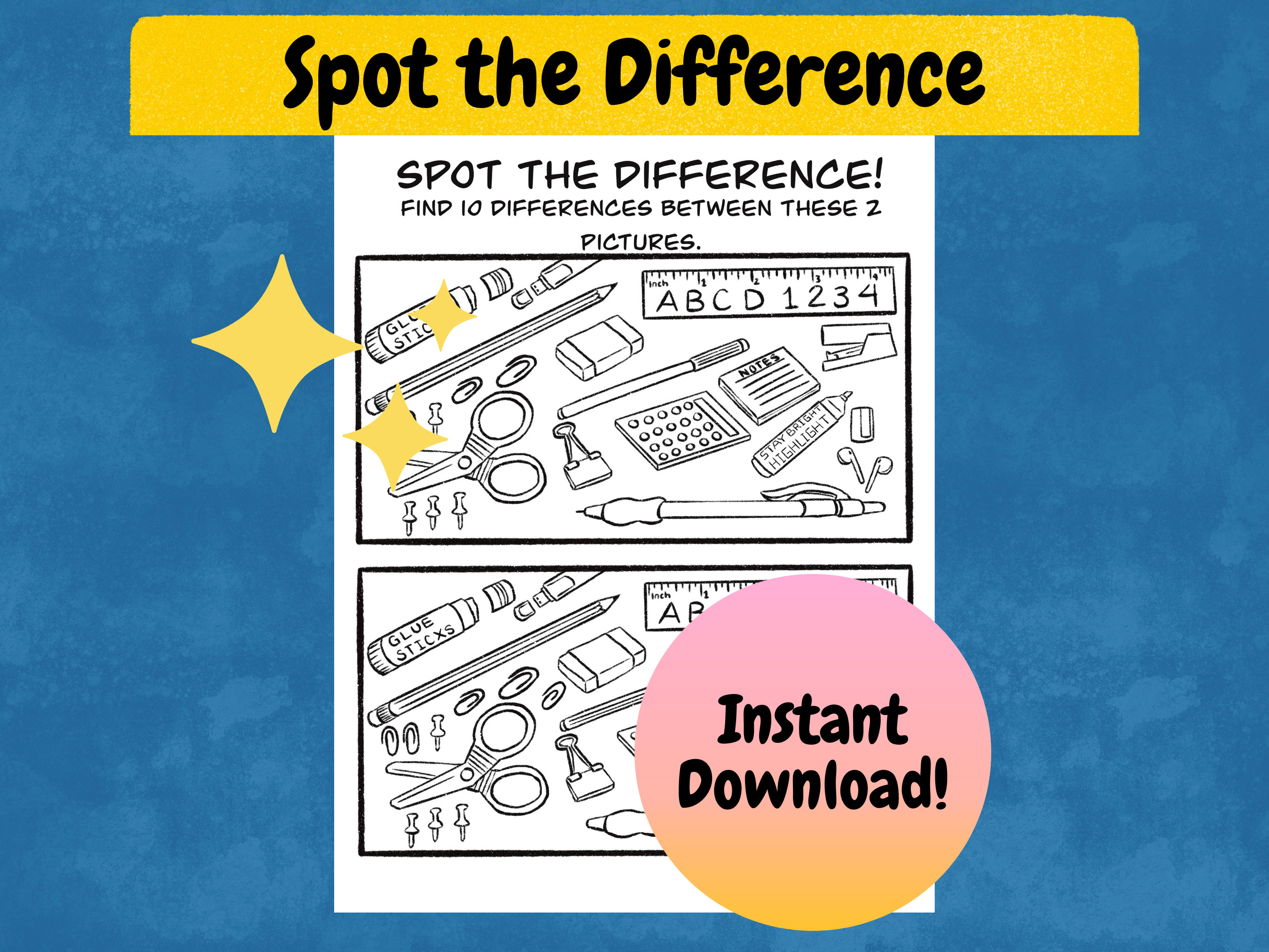 Spot the Difference School, Back to School, Printable Games ...
