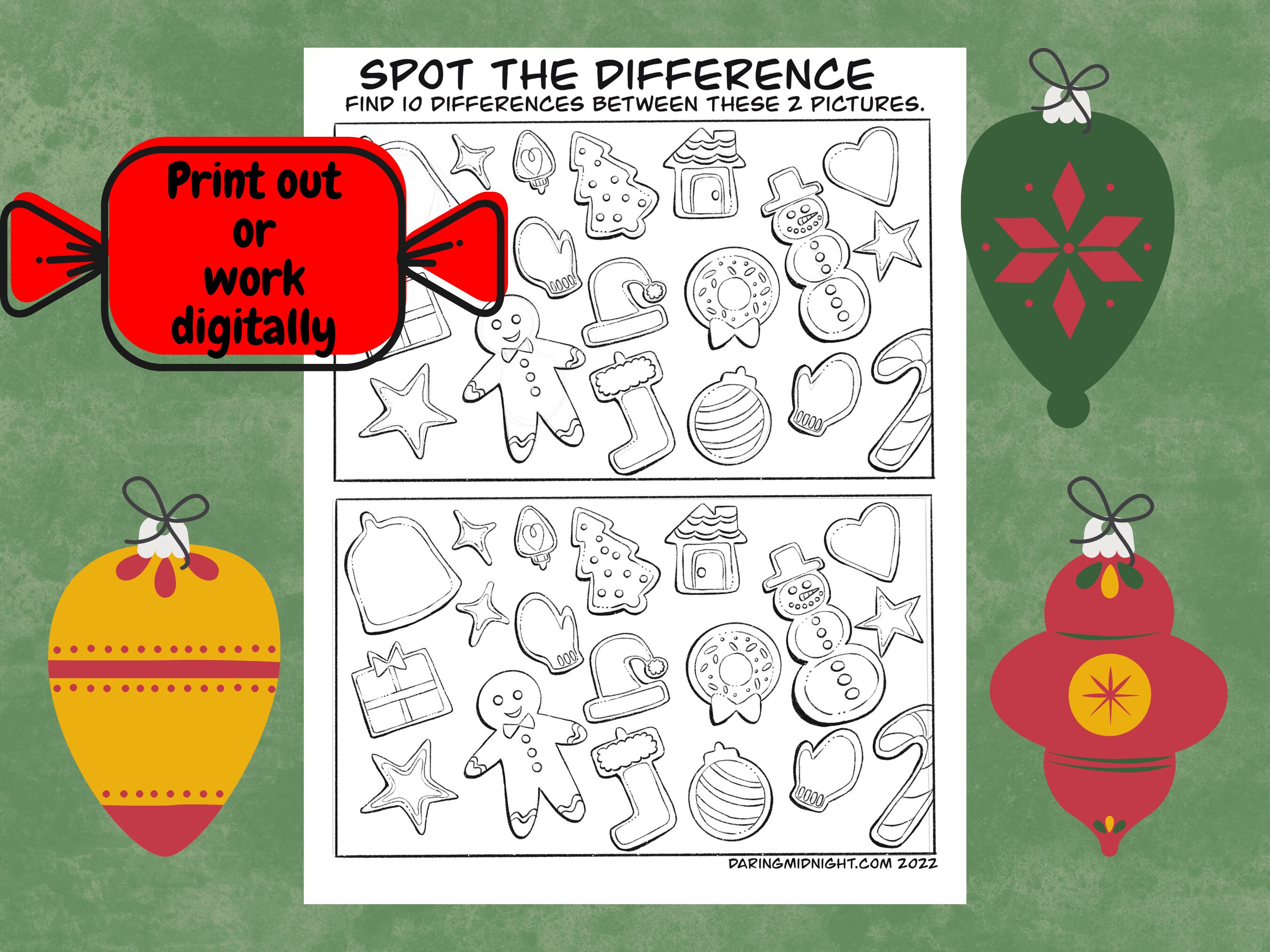 Spot the Difference Cookies - Etsy