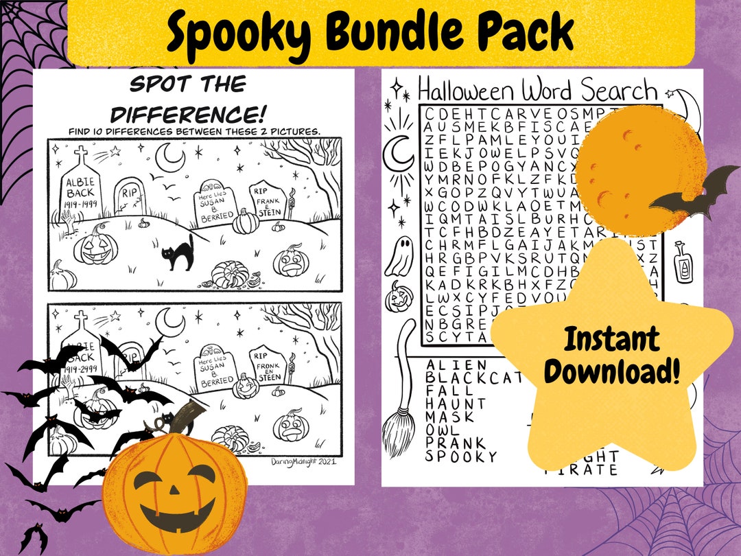 Spooky Activity Sheet Bundle - Etsy