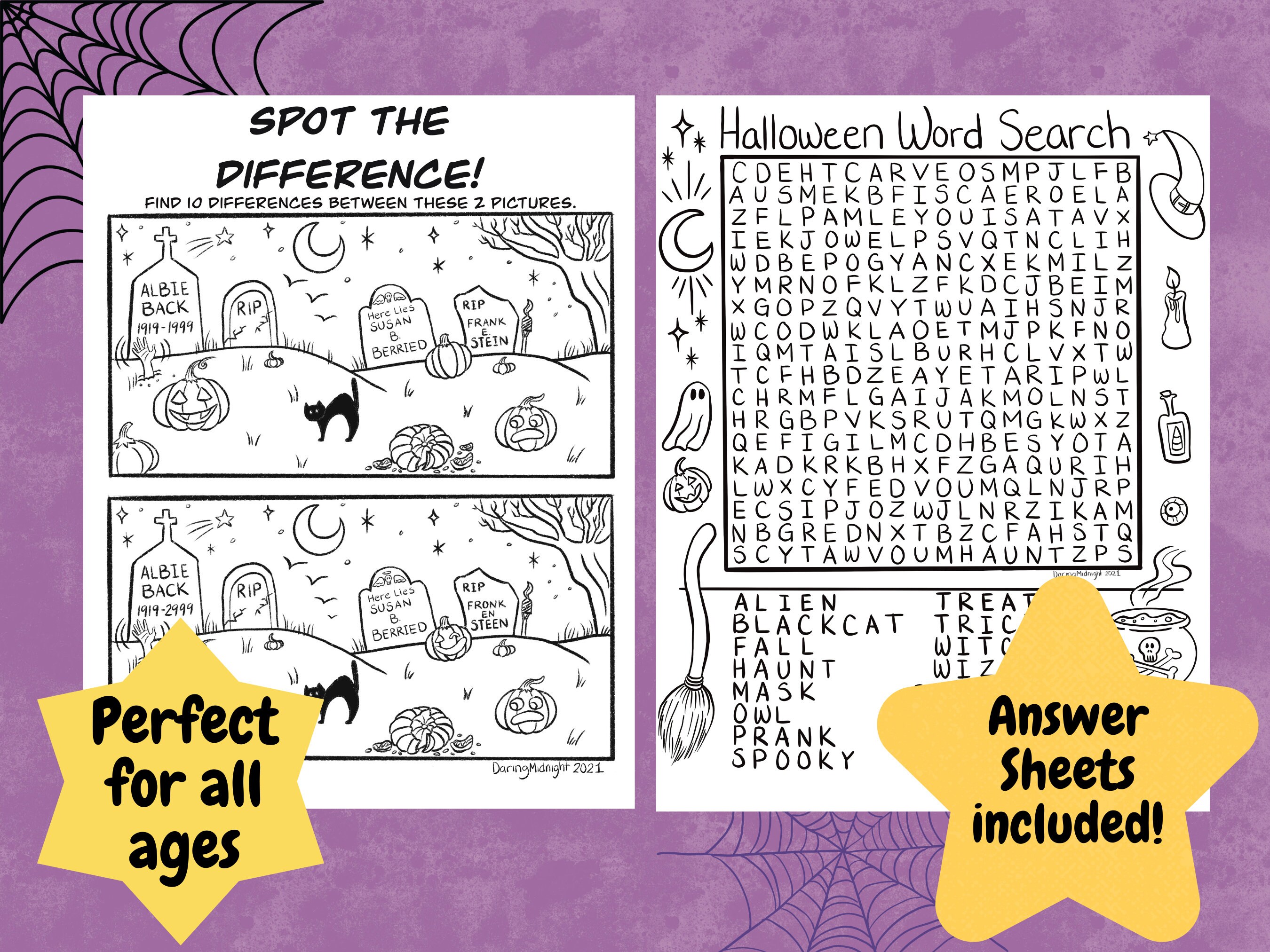 Spooky Activity Sheet Bundle - Etsy