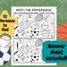 Spot the Difference Sports, Coloring Sheet, Instant Download, Printable ...