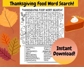 Food Word Search - Etsy