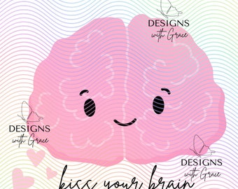 Kiss Your Brain PNG, Retro Teacher Design, Groovy Teacher Back to ...