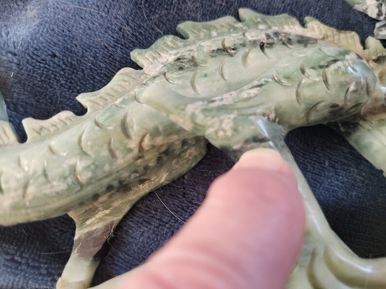 Vintage Jade Dragon Sculpture - Etsy