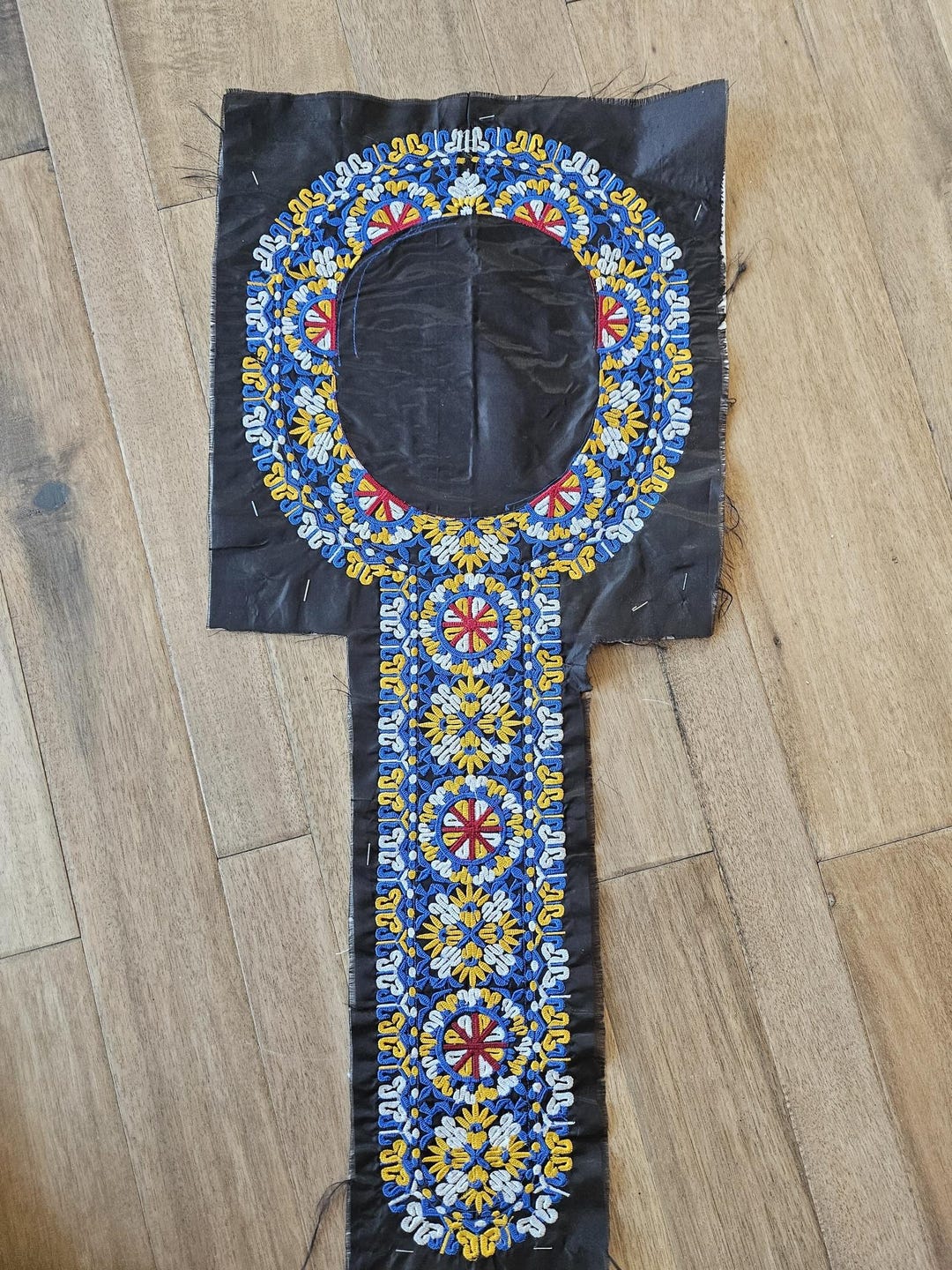 Uzbekistan Blue Embroidered Dress Collar - Etsy